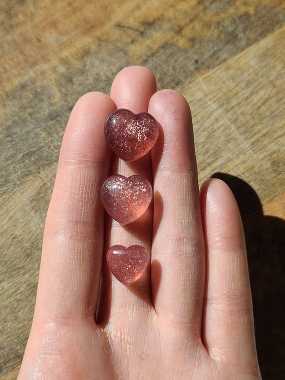 Corazón de tanzberry corazón hinchado de cuarzo de fresa | Etsy