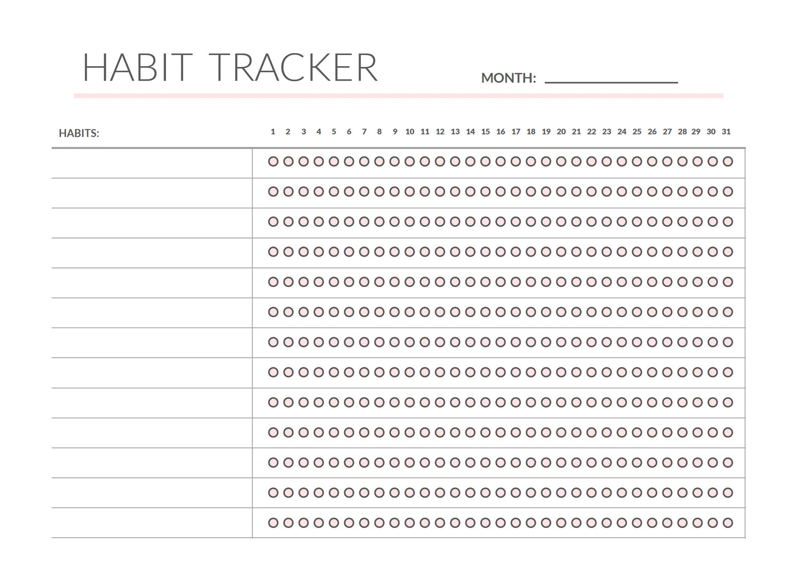 Monthly Habit Tracker Template Instant Download Printable PDF - Etsy Canada