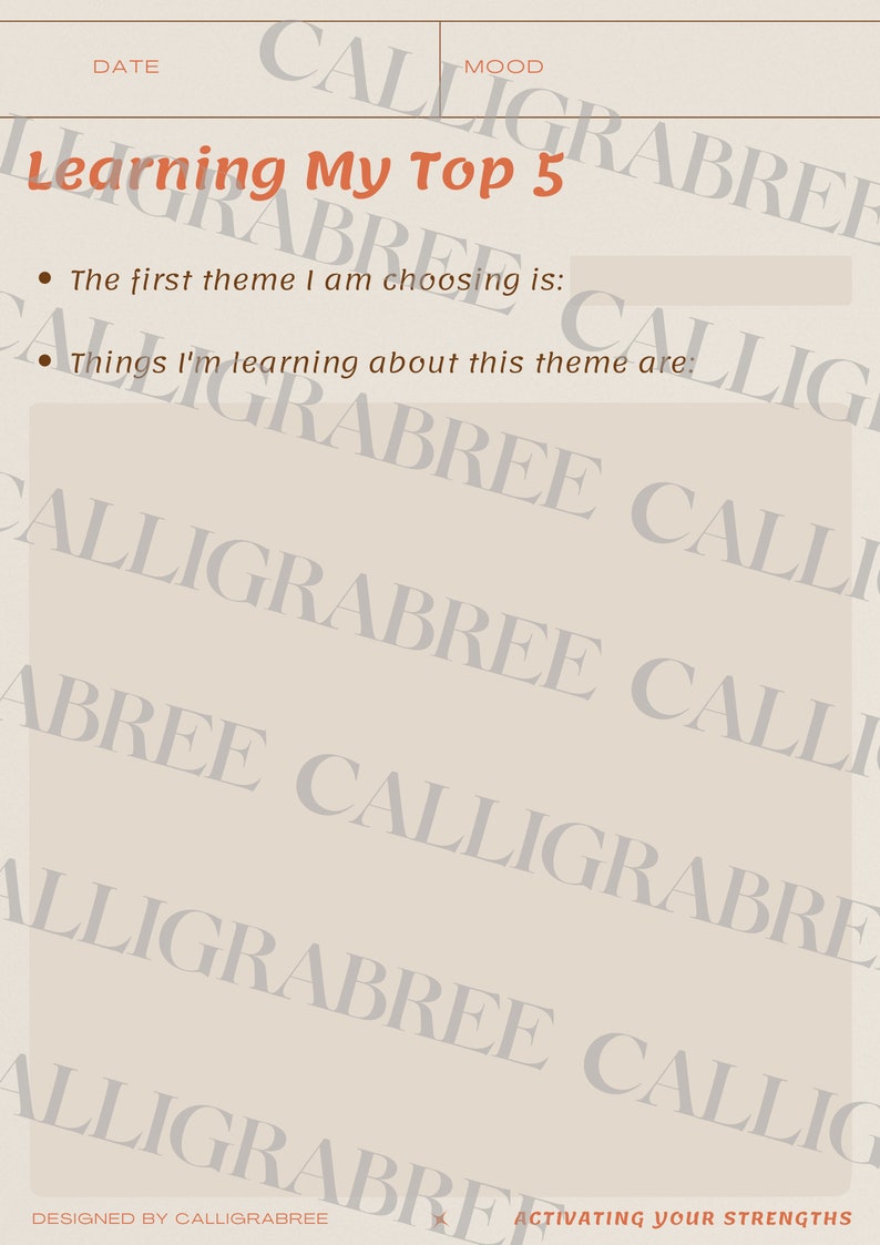 Top 5 Strengths Reflection Guide - Etsy