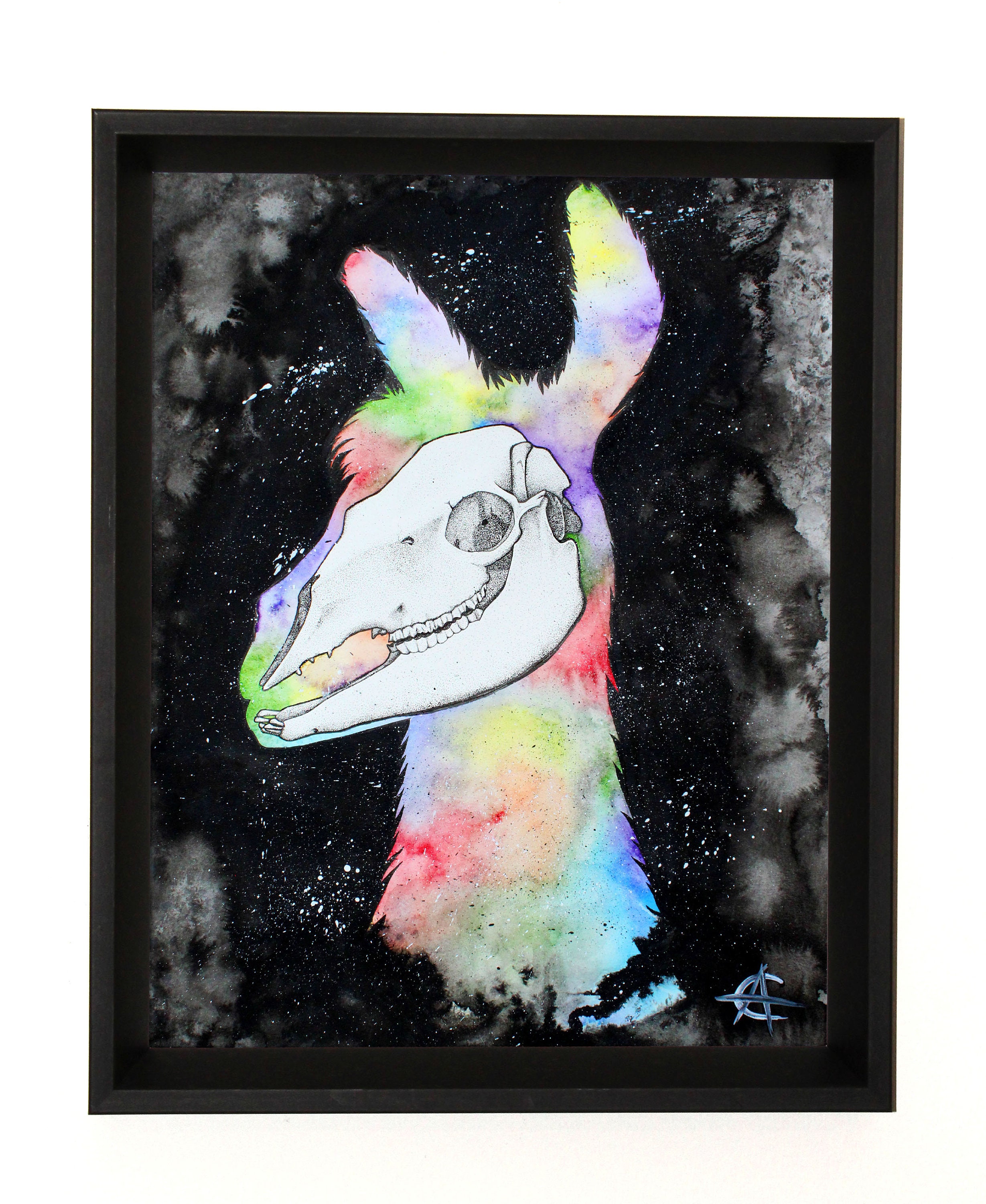 Rainbow Watercolor Llama Skull Art Print dead Rainbow Llama - Etsy