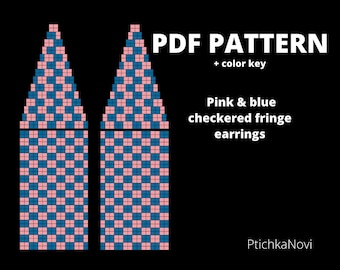 Snake Print Brick Stitch Seed Bead Earring Pattern Silver Long | Etsy