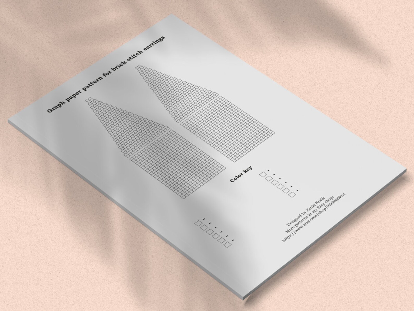 Beading Graph Paper for Brick Stitch Fringe Seed Bead Earring - Etsy