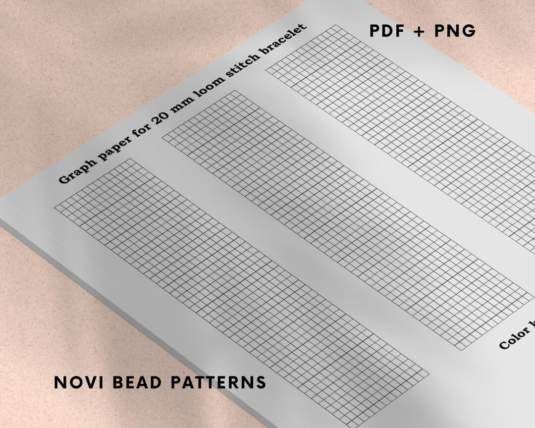 Beading Graph Paper 20 Mm Loom Stitch Bracelet Pattern Template for ...