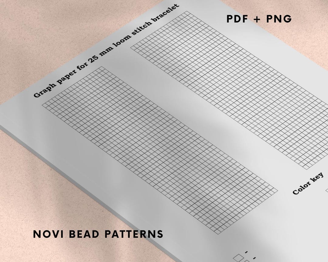 Beading Graph Paper 25 Mm Loom Stitch Bracelet Pattern Template for ...