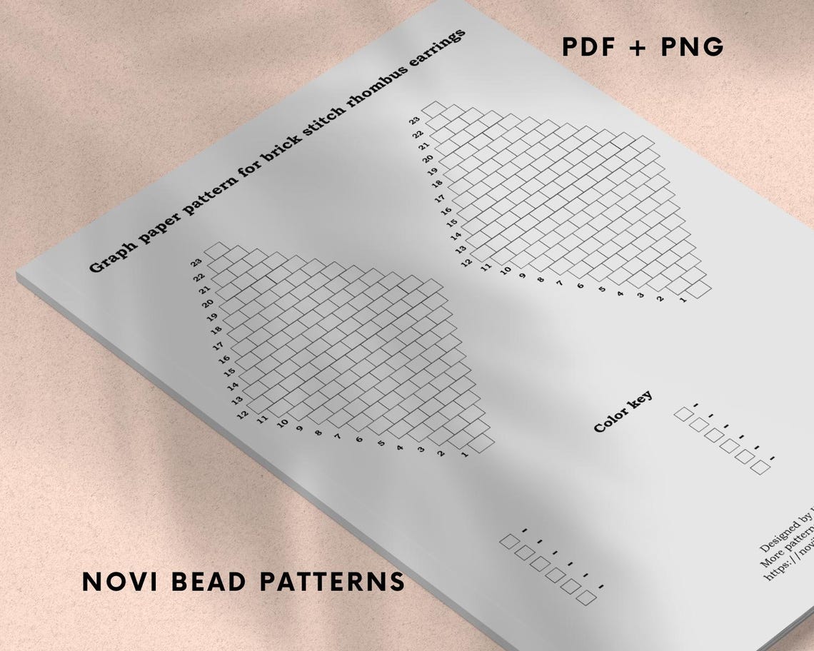 Beading Graph Paper for Small Flat Rhombus Brick Stitch Earrings Seed ...
