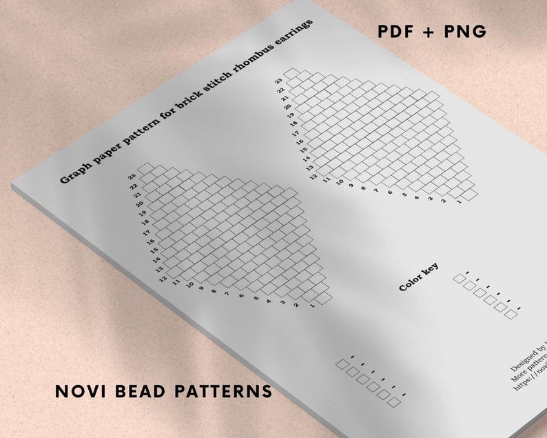 Beading Graph Paper for Small Flat Rhombus Brick Stitch Earrings Seed ...