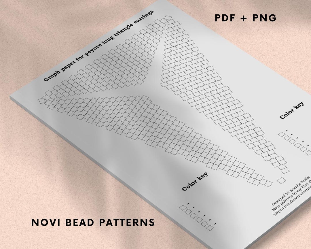 Beading Graph Paper Peyote Stitch Long Triangle Earrings Pendant ...