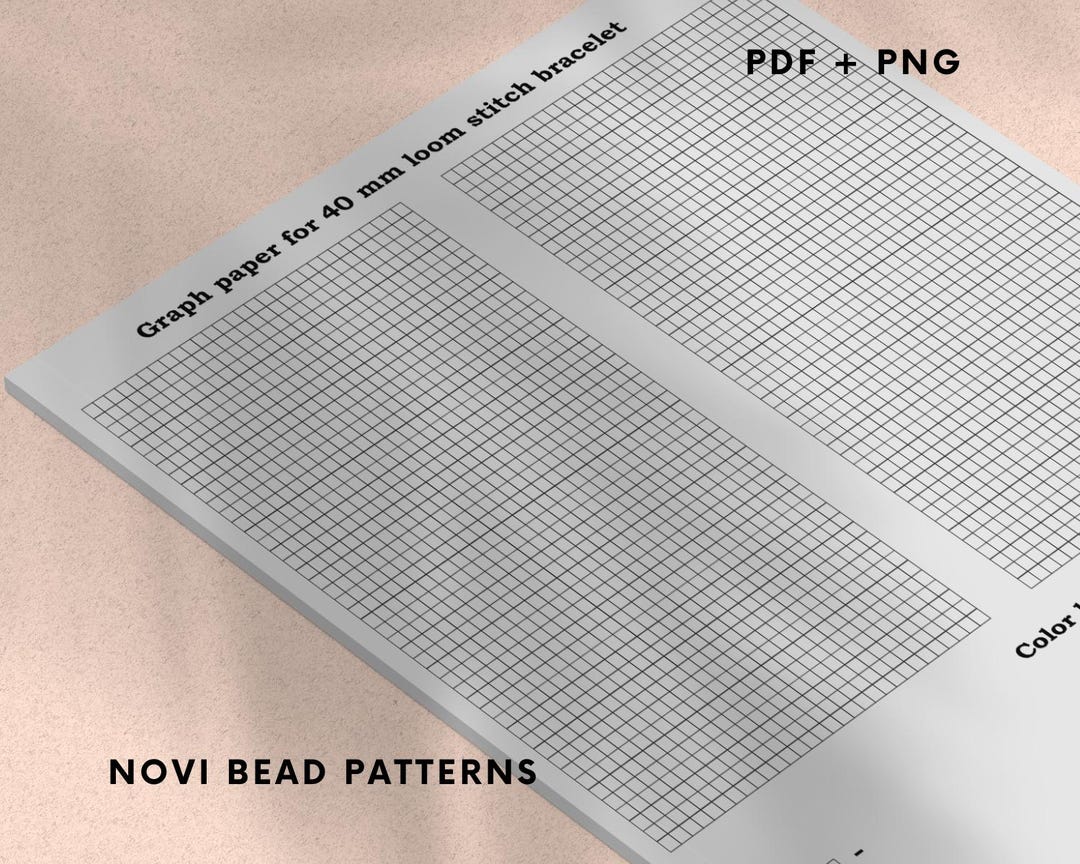 Beading Graph Paper 40 Mm Loom Stitch Bracelet Pattern Template for ...