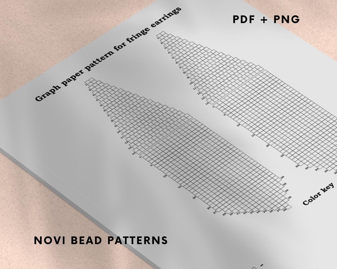 Beading Graph Paper Brick Stitch Mismatched Fringe Earrings Pattern ...
