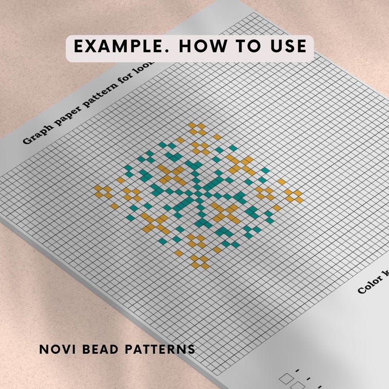 Beading Graph Paper Loom Stitch Pattern Template for Seed Bead Weaving ...