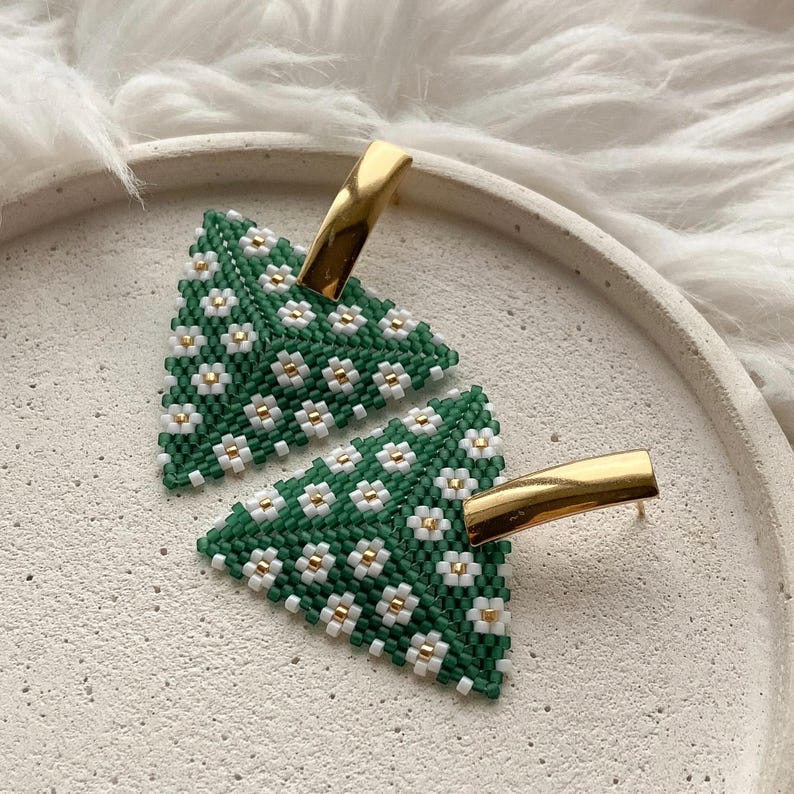 Triangle Peyote Stitch PDF Beaded Pattern Seed Bead Flower Print Daisy ...