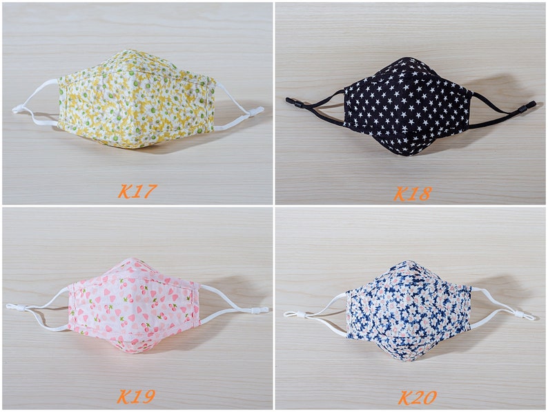 Kids Cotton Face Mask, Reusable, Adjustable Ear Loops, Holiday Print - Etsy