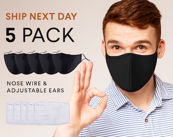 Reusable Face Mask With Nose Wire - Etsy