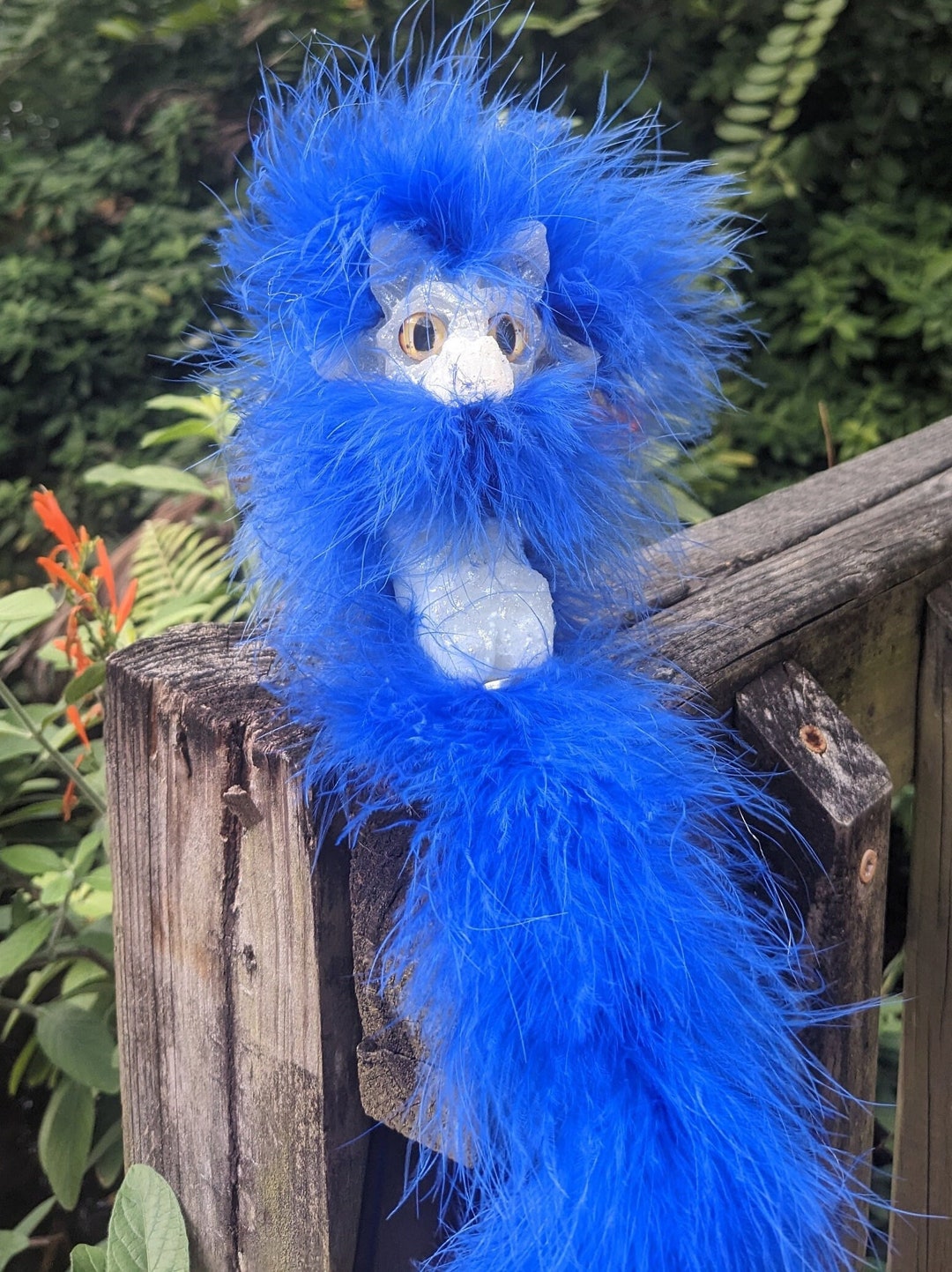 White Blue Baby Dragon Shoulder Puppet Lifelike Action Figure W/ Motion ...