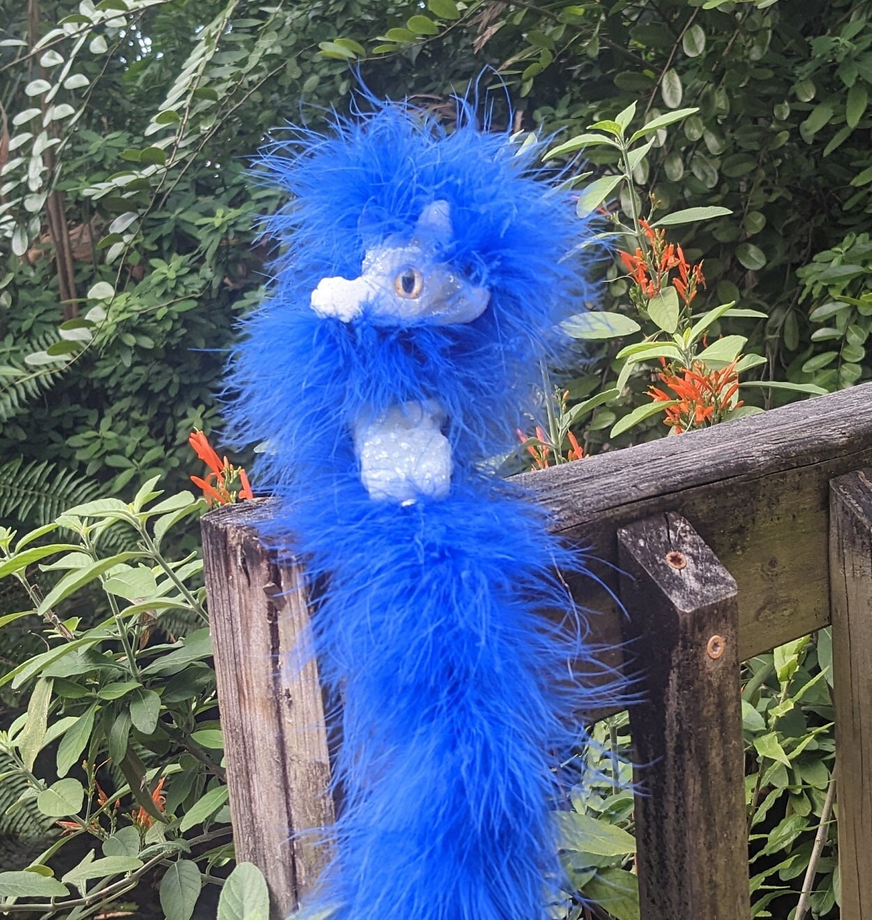 White Blue Baby Dragon Shoulder Puppet Lifelike Action Figure W/ Motion ...