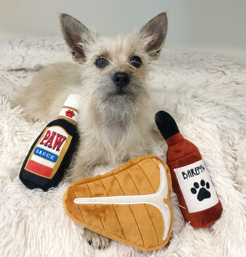 TONBO Date Night Combo Crinkle Plush Cute Dog Toys Steak - Etsy