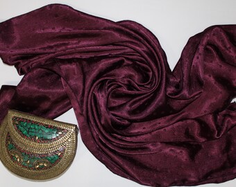 Maroon Silk Scarf | Etsy