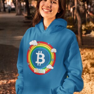 Bitcoin Rainbow Hoodie | Bitcoin Hoodie | BTC Hooded Sweatshirt ...