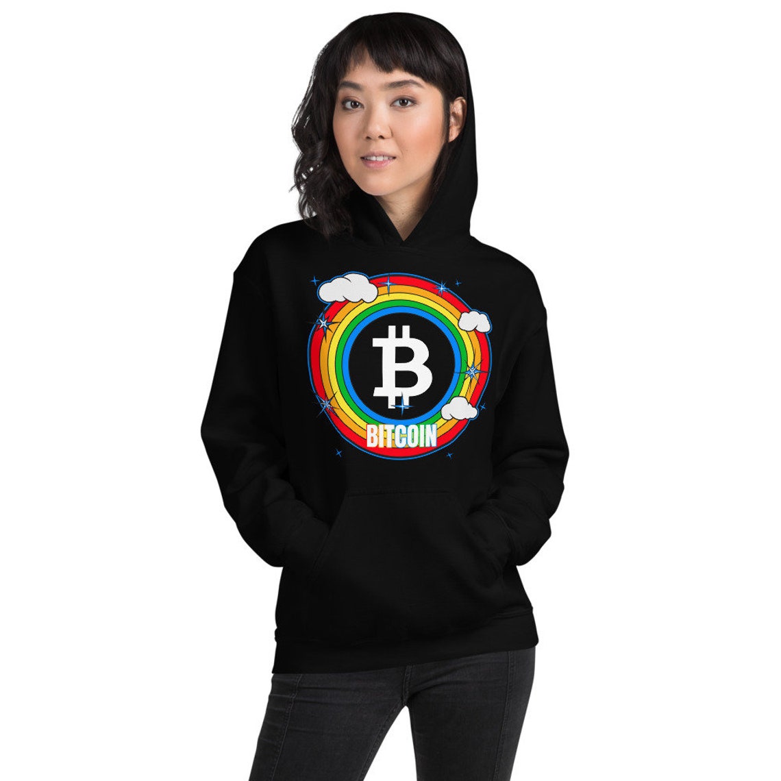 Bitcoin Rainbow Hoodie Bitcoin Hoodie BTC Hooded - Etsy Canada