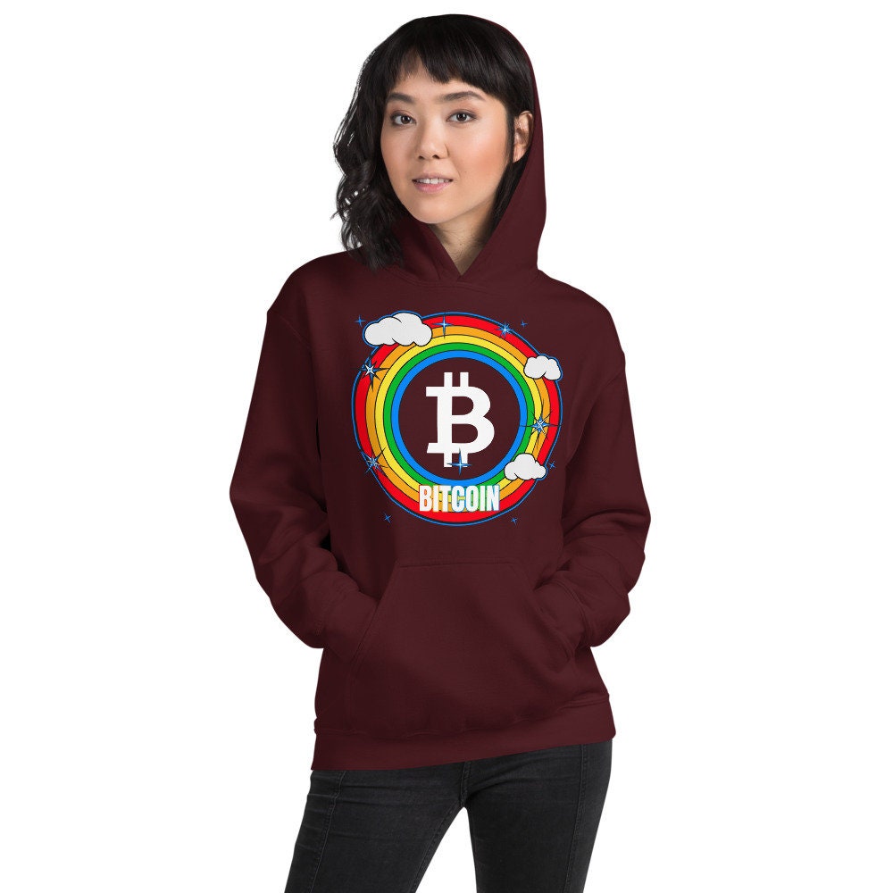 Bitcoin Rainbow Hoodie Bitcoin Hoodie BTC Hooded - Etsy