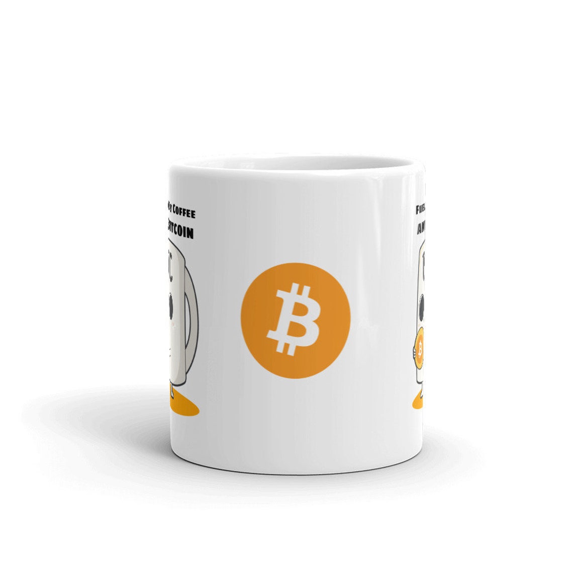Fueled by Bitcoin and Coffee Mug | Cryptocurrency Tea | Bitcoin Gift - Etsy