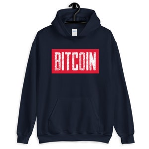 Bitcoin Red Grunge Hoodie | Crypto | Cryptocurrency | Sweater | BTC ...