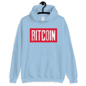 Bitcoin Red Grunge Hoodie | Crypto | Cryptocurrency | Sweater | BTC ...