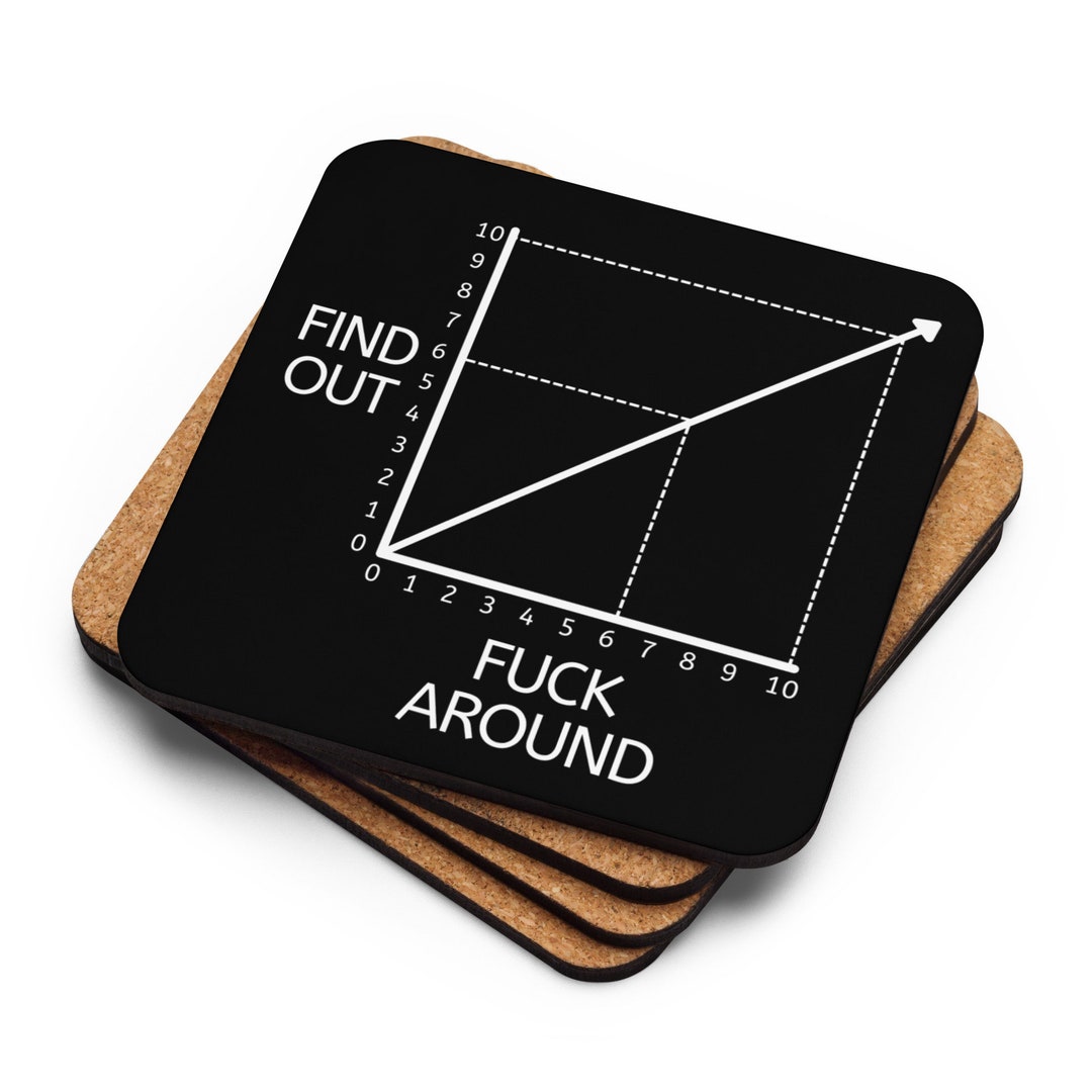 Fuck Around and Find Out Cork-back Coaster | Funny Math Coffee Mug ...