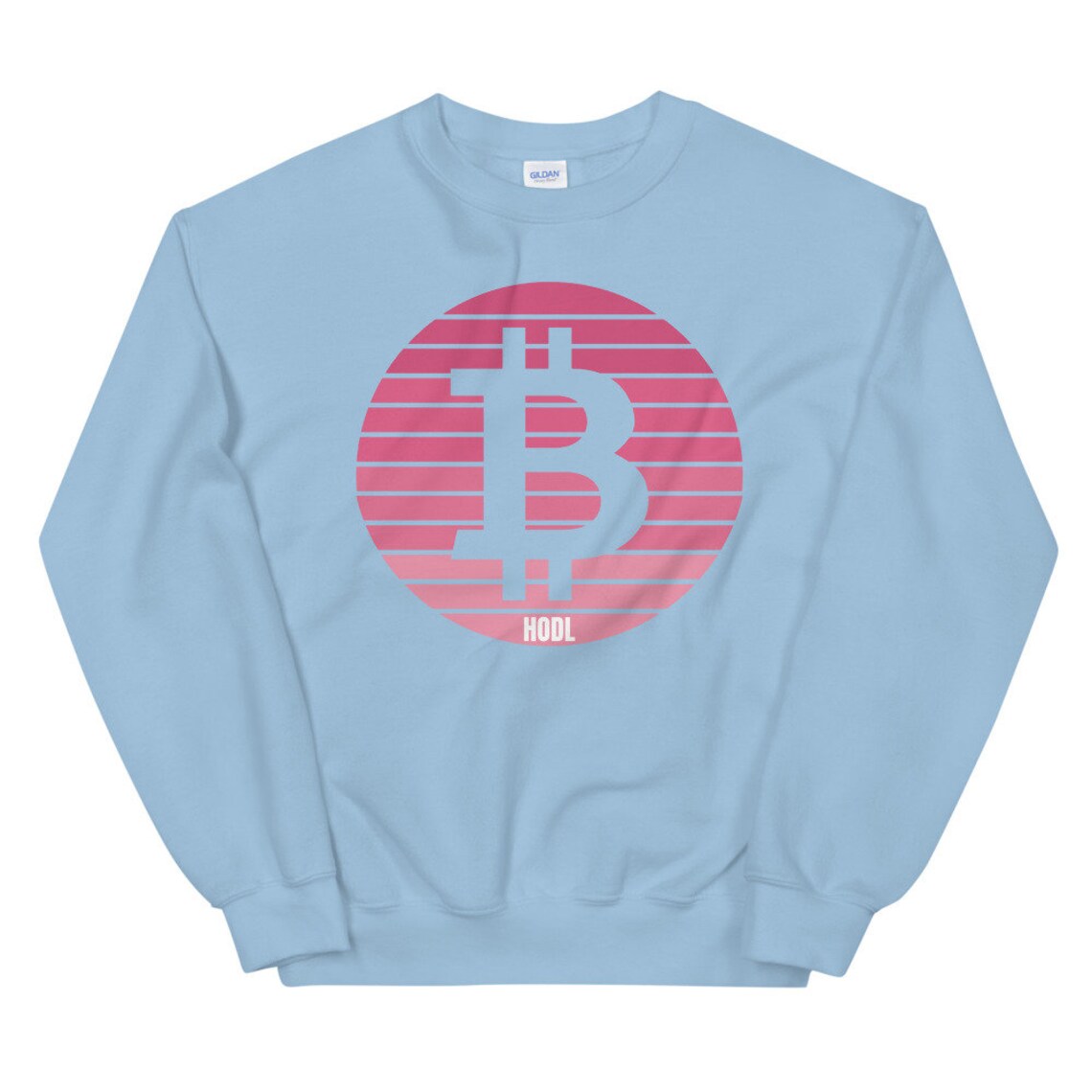 Bitcoin Pink Sunset Sweatshirt Crypto Sweater - Etsy