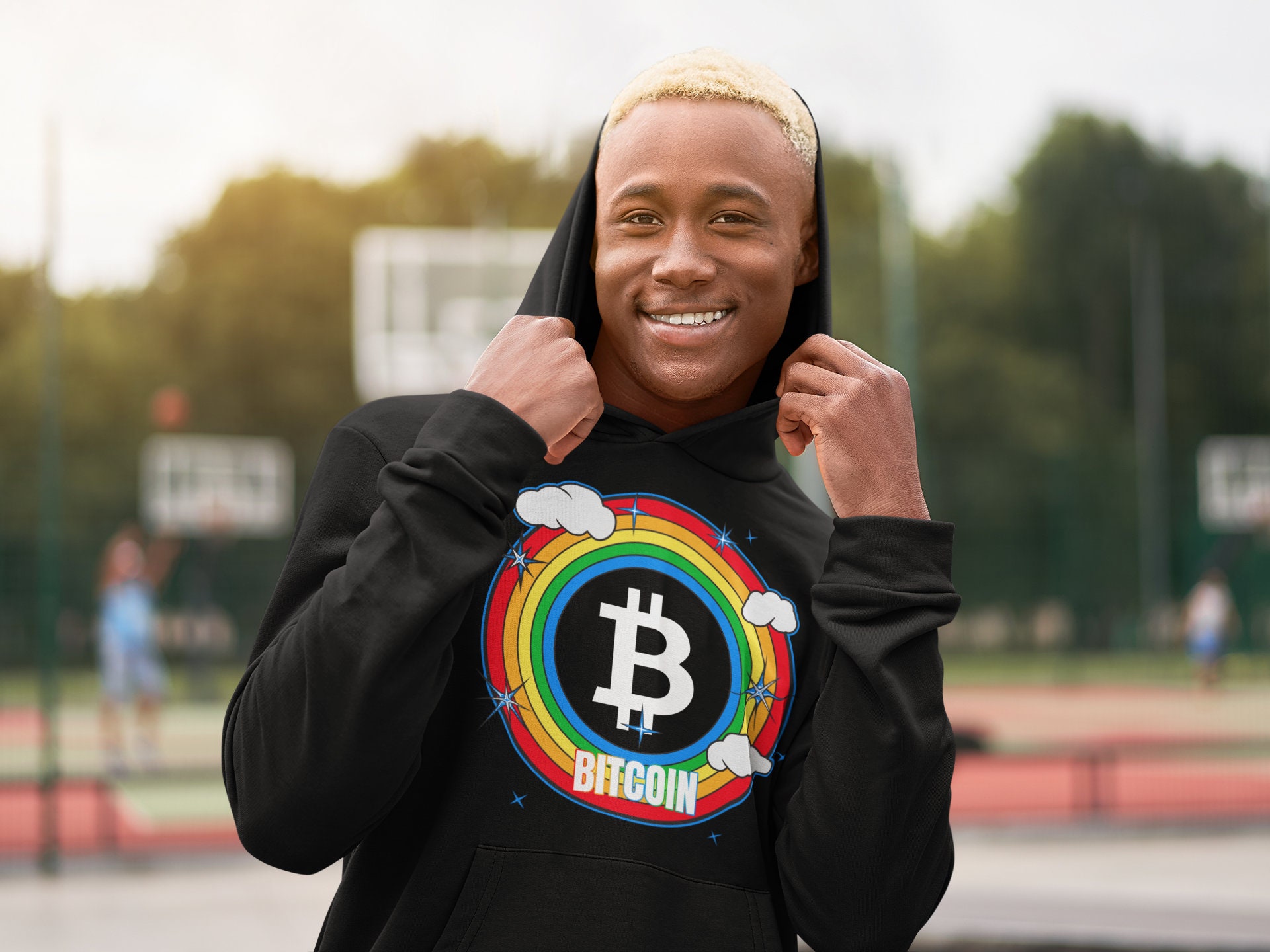 Bitcoin Rainbow Hoodie Bitcoin Hoodie BTC Hooded - Etsy