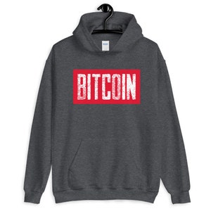 Bitcoin Red Grunge Hoodie | Crypto | Cryptocurrency | Sweater | BTC ...