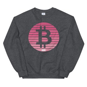 Bitcoin Pink Sunset Sweatshirt Crypto Sweater Cryptocurrency BTC ...