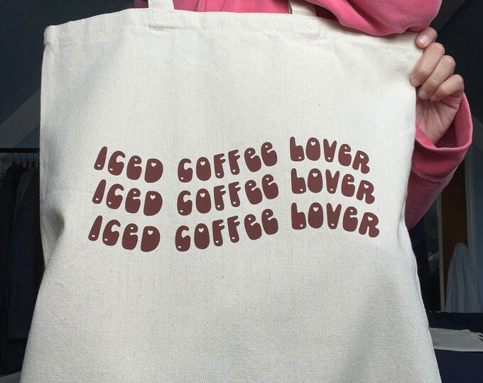 Iced Coffee Lover Tote Bag/ Iced Coffee Lover/ Tote Bag/ Shopping Tote ...