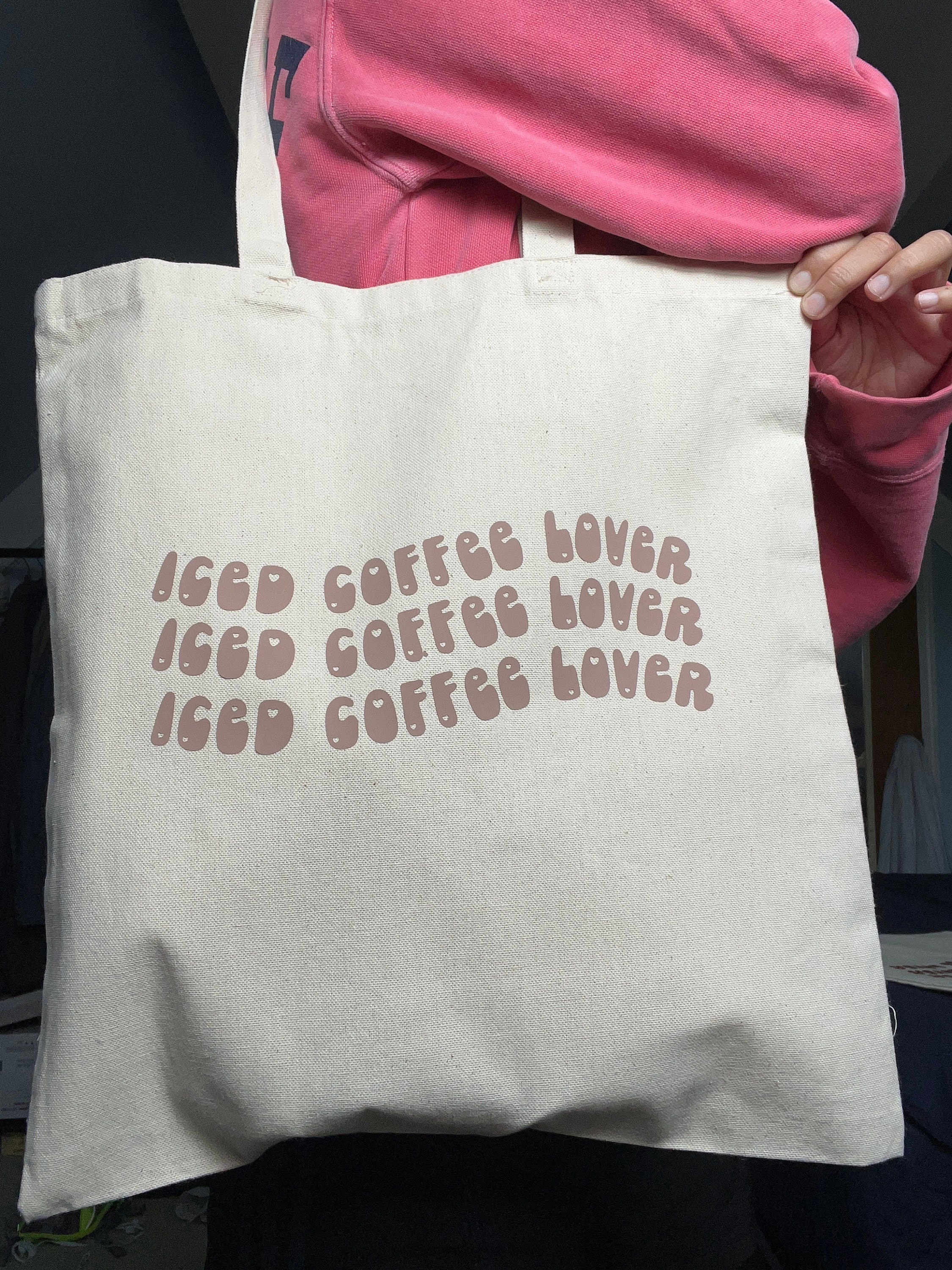 Iced Coffee Lover Tote Bag/ Iced Coffee Lover/ Tote Bag/ Shopping Tote ...