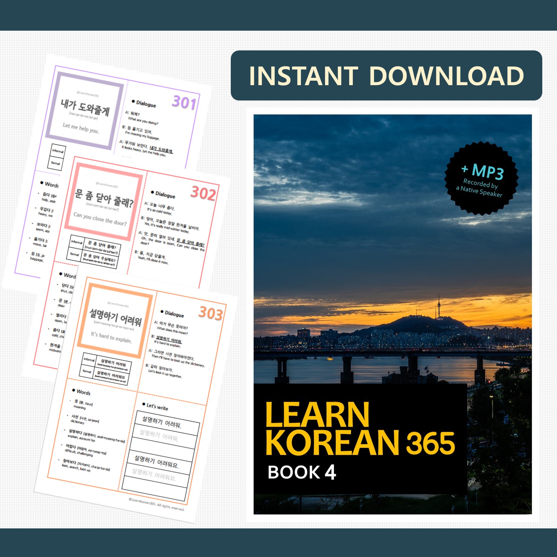 Learn Korean Book4 (PDF + MP3) - Etsy