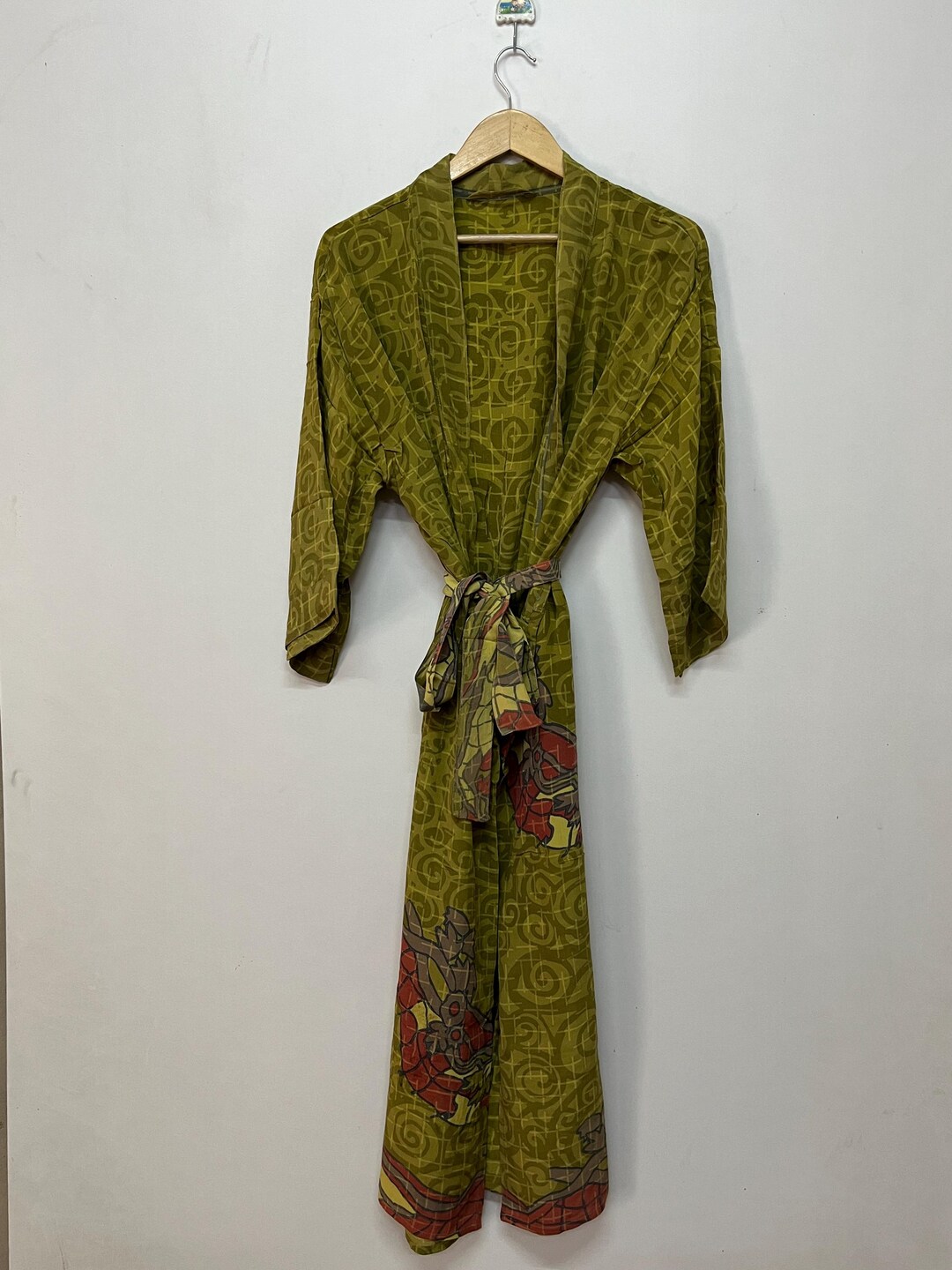 Handmade Crepe Silk Kimono Duster Jacket, Boho Beach Cover Up - Etsy