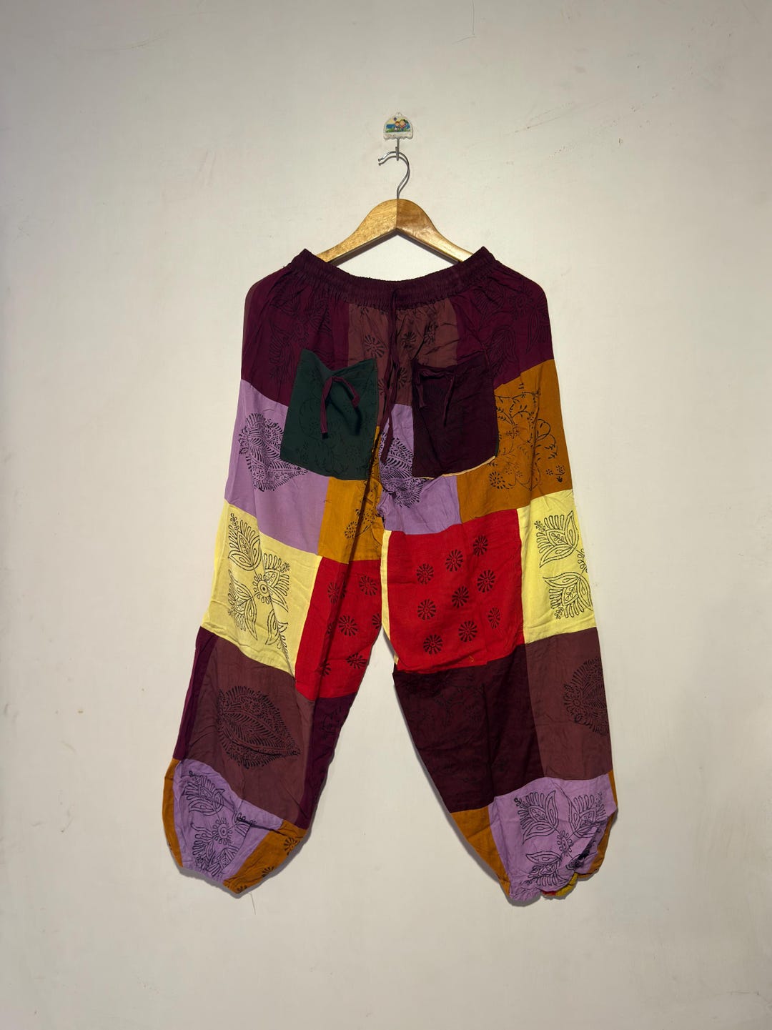 Handmade Patchwork Rayon Harem Pants, Bohemian Aladdin Trousers - Etsy