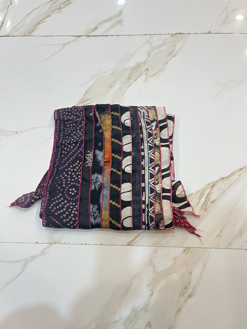 Handmade Patchwork Silk Sari Scarves - Wholesale Lot Indian Multi Layer ...