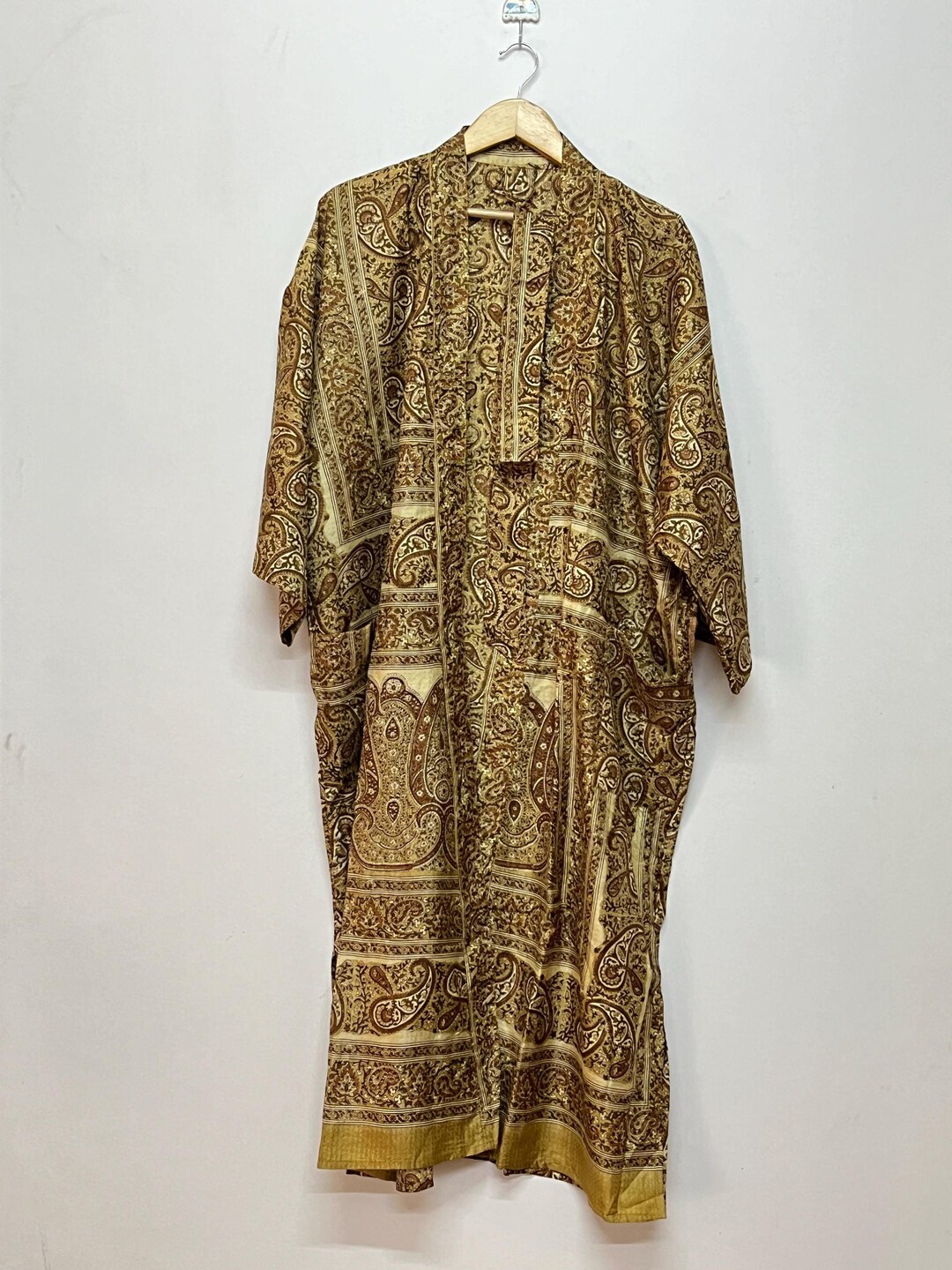 Traditional Indian Silk Patchwork Kimono, Sari Silk Kimono for Women ...