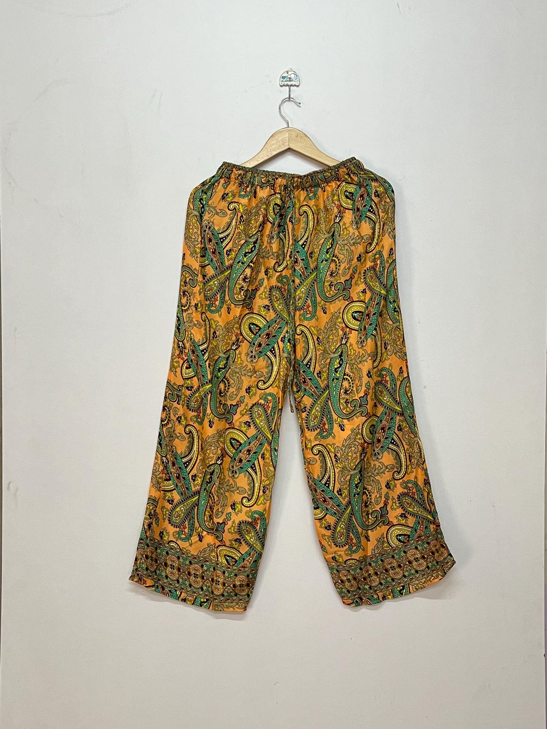 Handmade Recycled Sari Silk Palazzo Pants: Boho Wide Leg Trousers - Etsy
