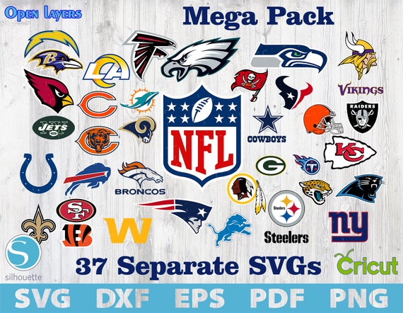 NFL Football Logo SVG Mega Pack NFL svg files for cricut nfl | Etsy