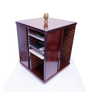 Vintage Wooden Unique Rotating 64 CD DVD Disk Holder CD Spinner Tower ...