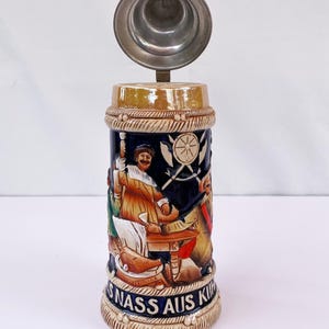 Vintage German Beer Stien West Germany Stein With Pewter Lid ...