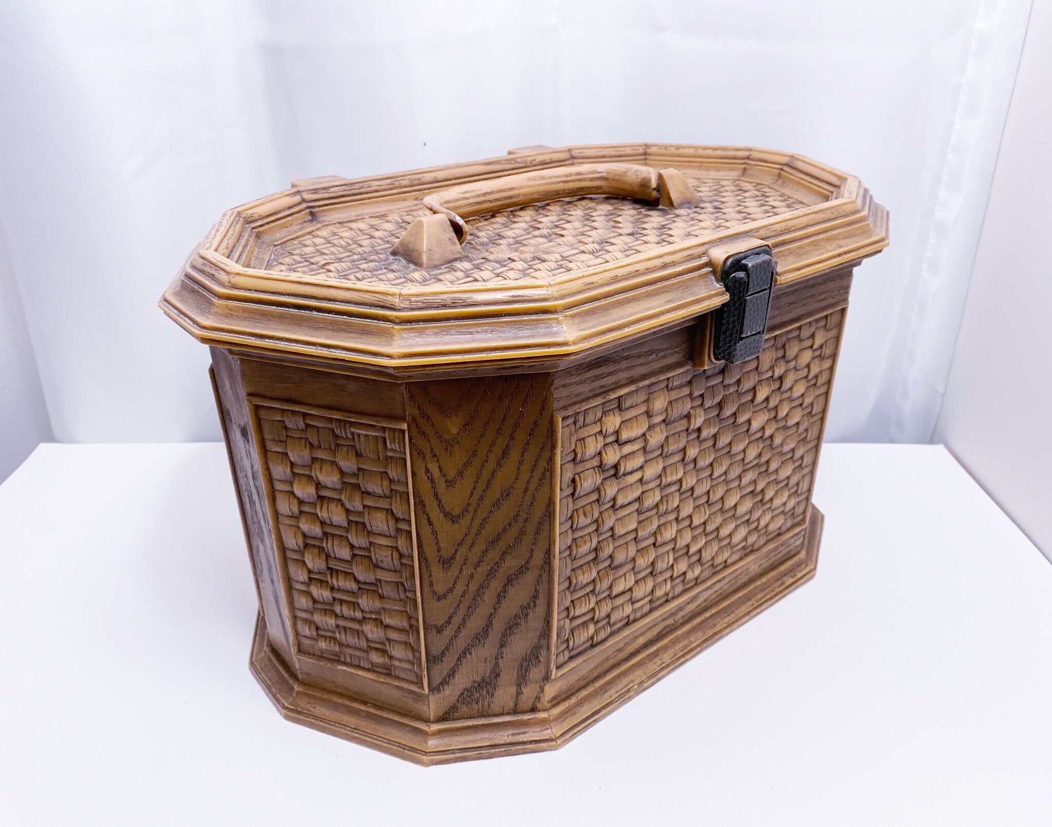 Vintage Large Lerner Faux Wood Sewing Box: Craft Storage - Etsy
