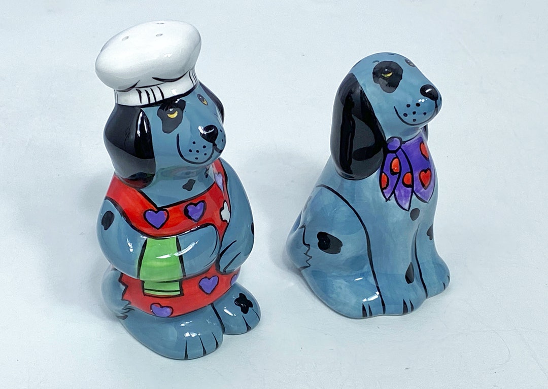 Cooking Dogs Salt Pepper Pots Shaker Set Vintage Kitchen Tool - Etsy