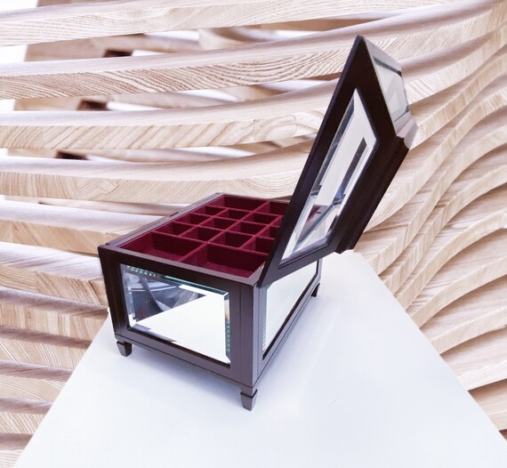 Vintage wooden jewelry box with mirror and drawers Un… - Gem