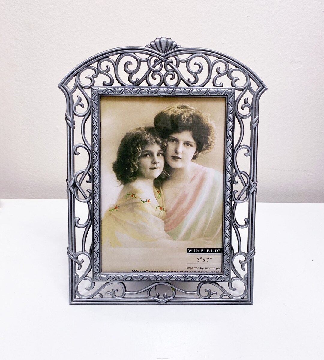 Vintage Ornate Filigree Metal Standing Photo Frame Iron Metal 5×7 ...