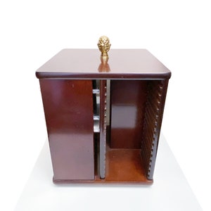Vintage Wooden Unique Rotating 64 CD DVD Disk Holder CD Spinner Tower ...