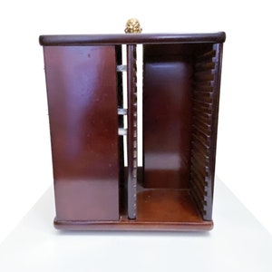 Vintage Wooden Unique Rotating 64 CD DVD Disk Holder CD Spinner Tower ...