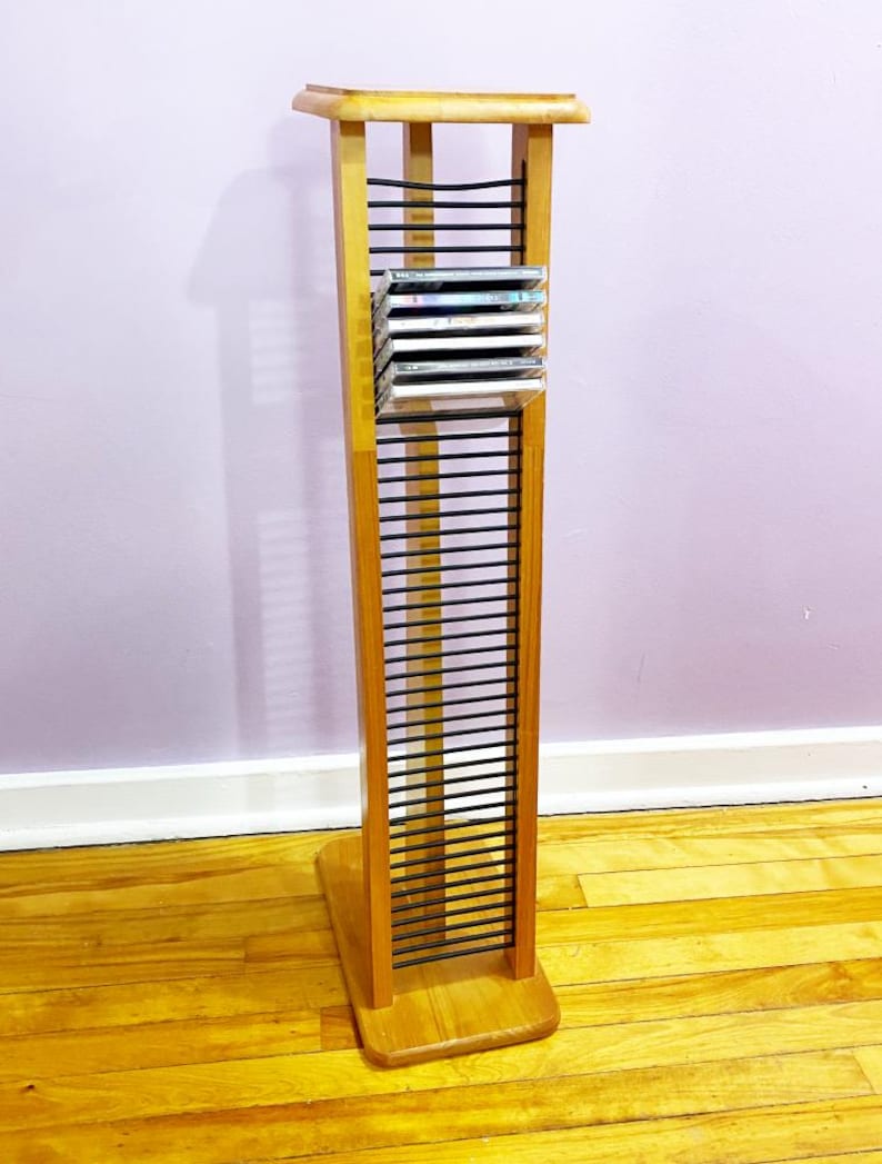 Vintage Wooden CD Storage Tower Holds up to 44 Cds - Etsy